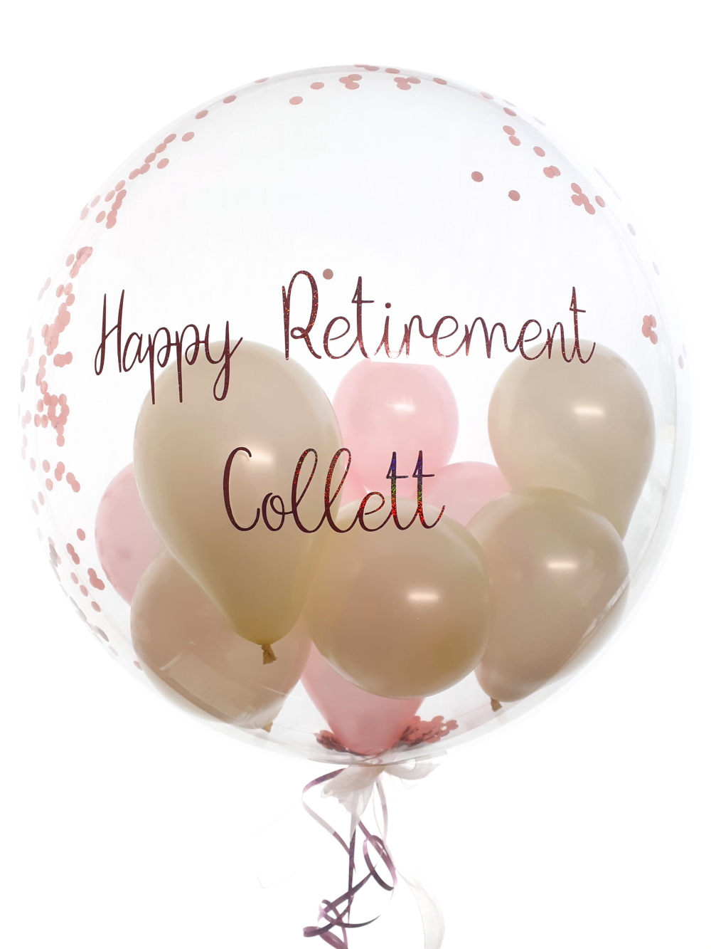 Personalised retirement balloon in a box