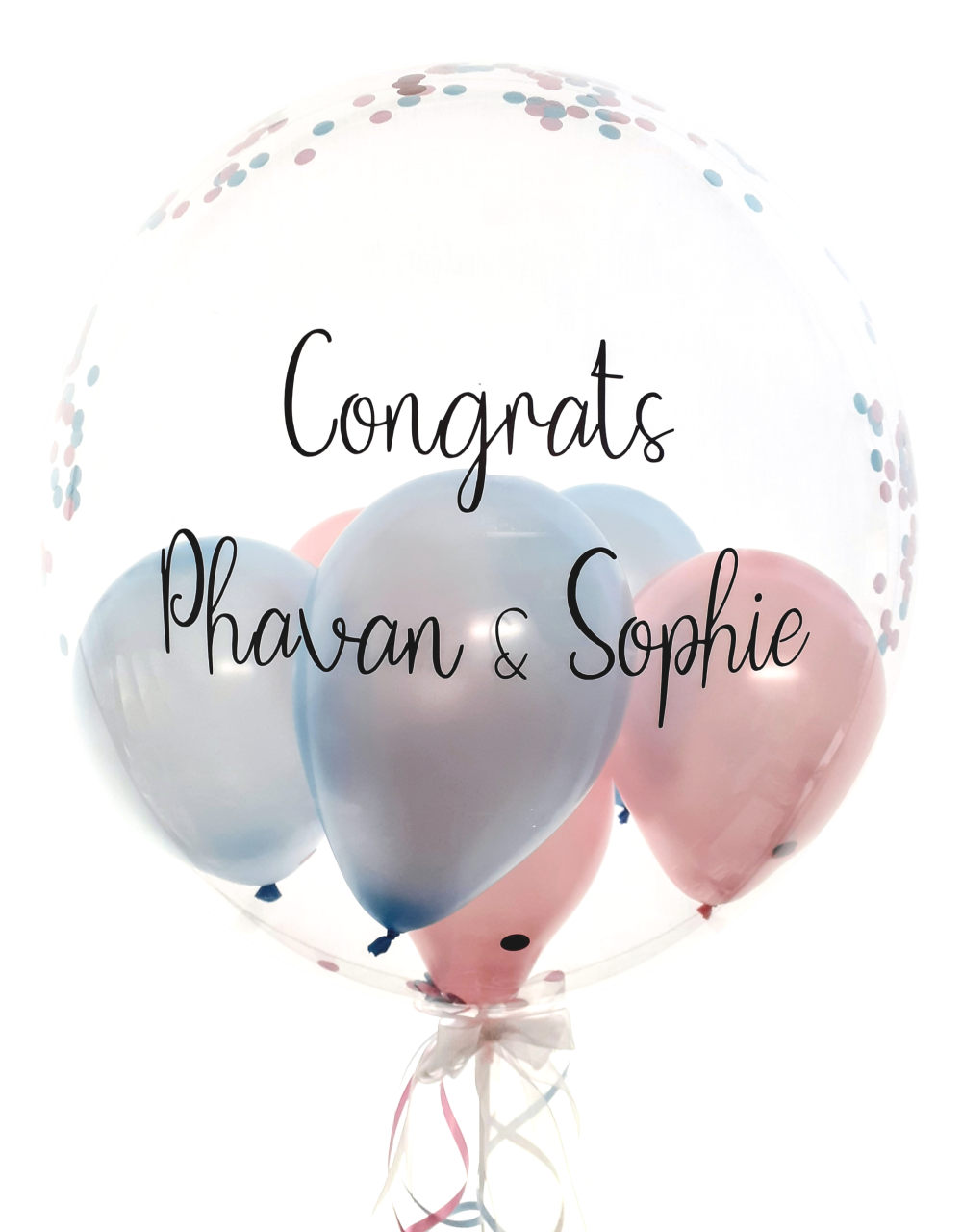 Personalised wedding balloon, choose your colours